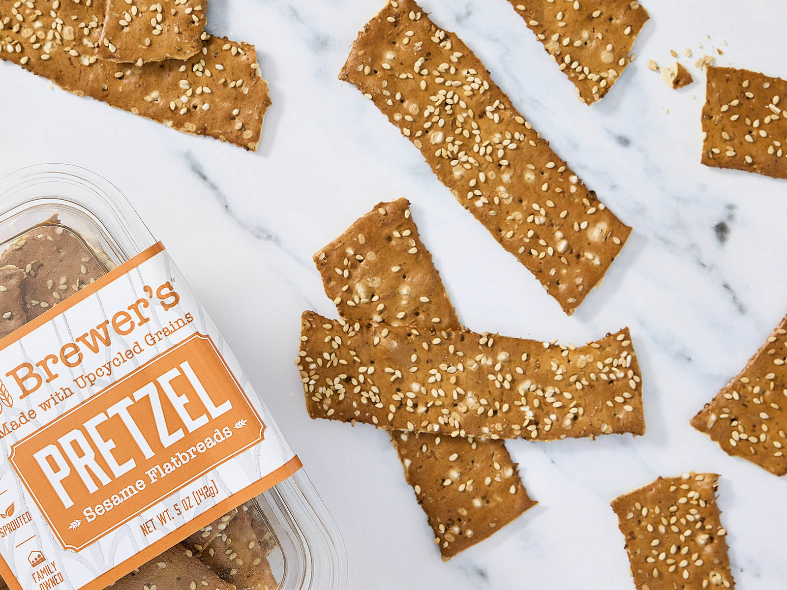 Pretzel Sesame Flatbread Crackers | Hungryroot