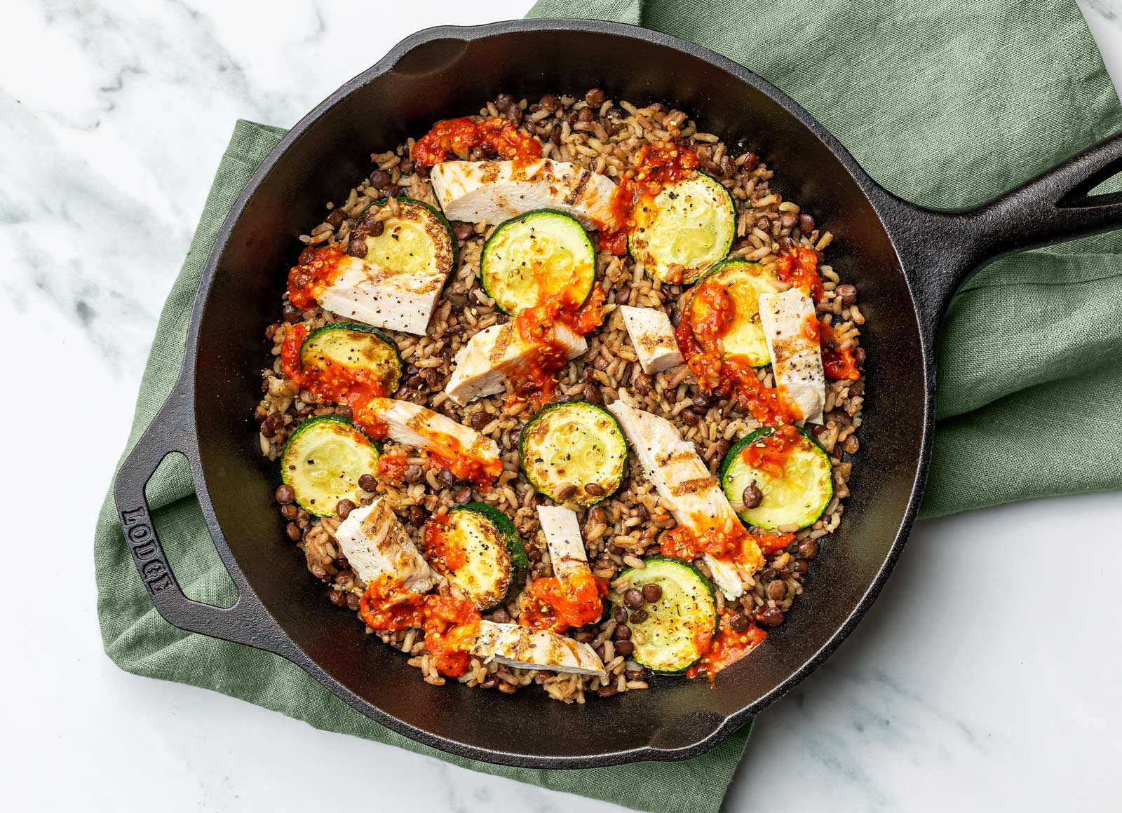 Pomodoro-Style Chicken + Zucchini with Rice | Hungryroot