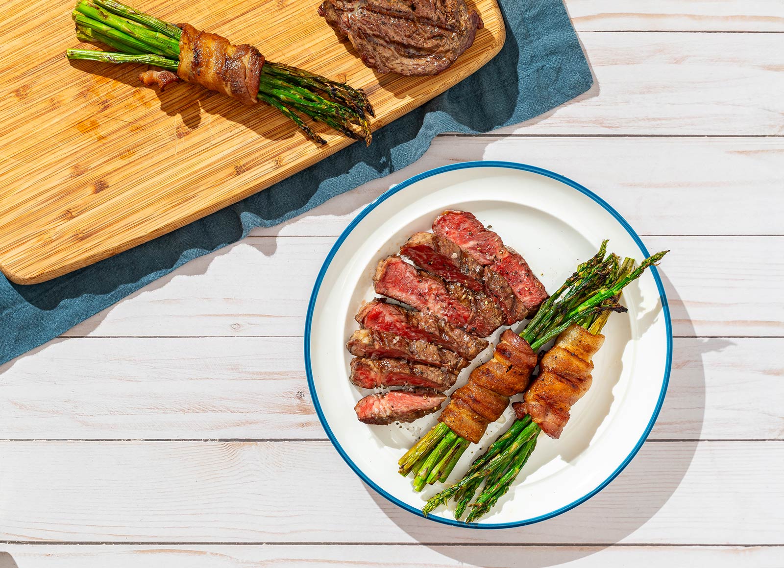 Grilled Ribeye Steak + Bacon-Wrapped Asparagus | Hungryroot