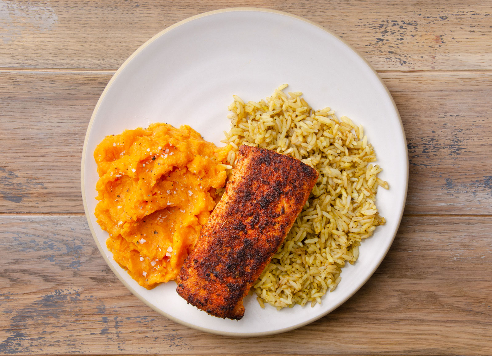 Blackened Mahi Mahi + Sweet Potato Mash | Hungryroot