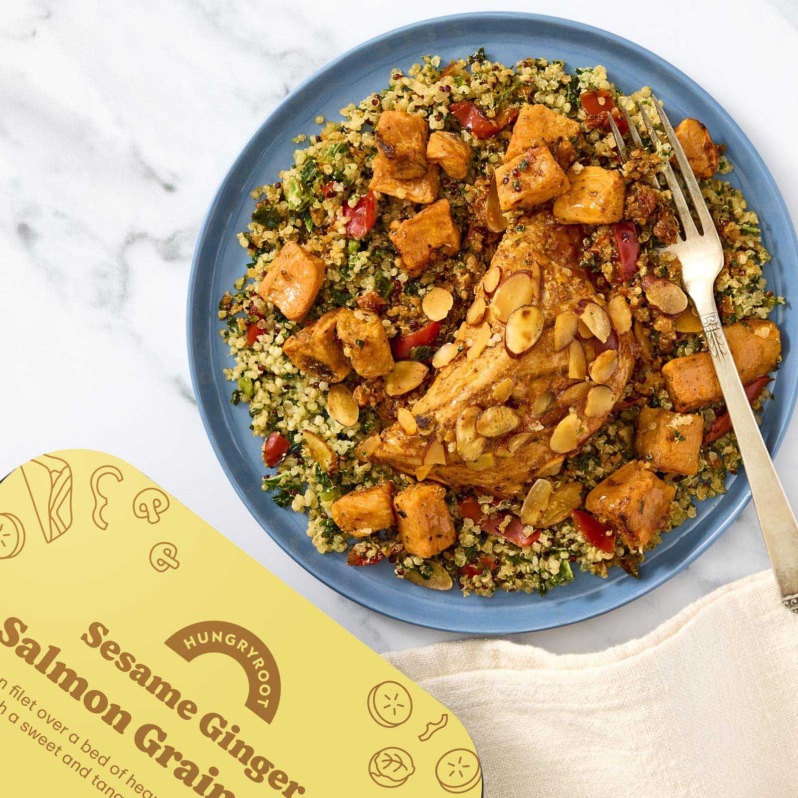 Sesame Ginger Salmon Grain Bowl | Hungryroot