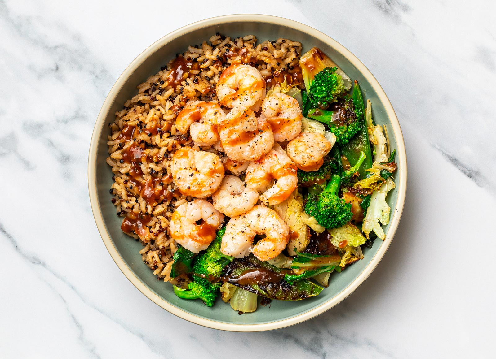 Yuzu Shrimp Bok Choy Grain Bowl | Hungryroot