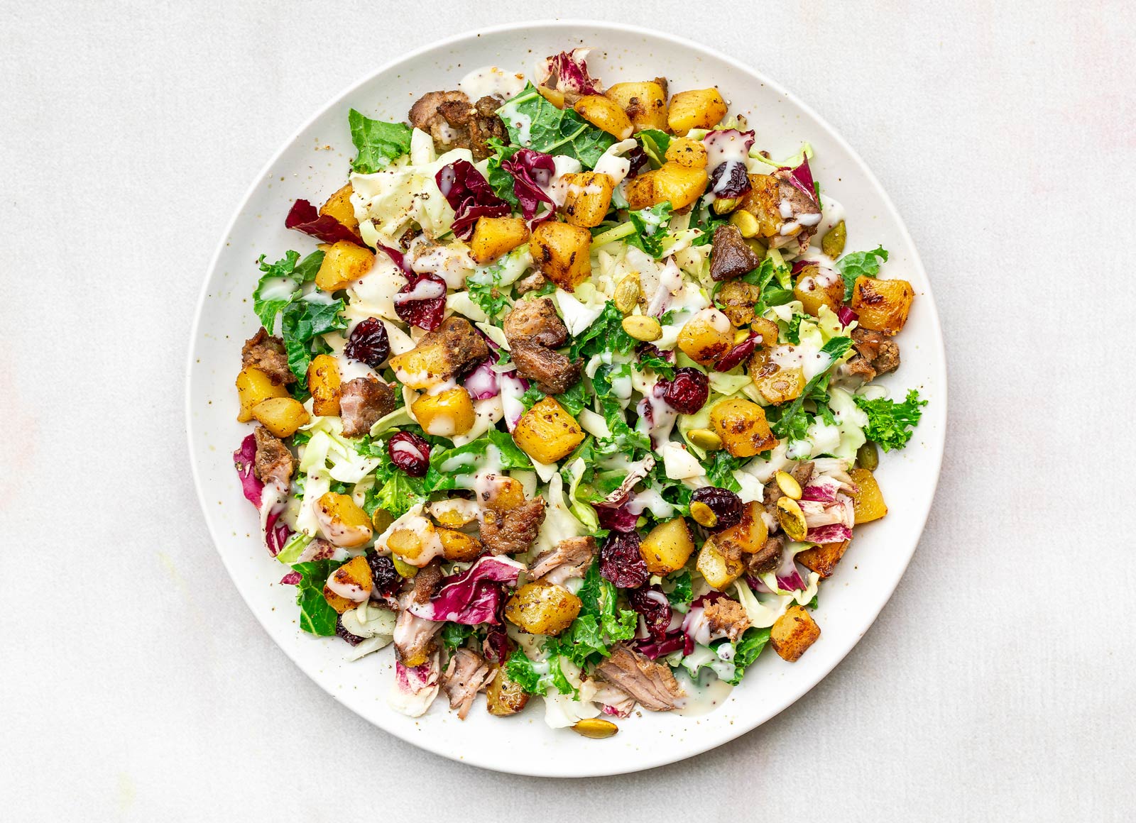 Pork Hash + Sweet Kale Salad | Hungryroot