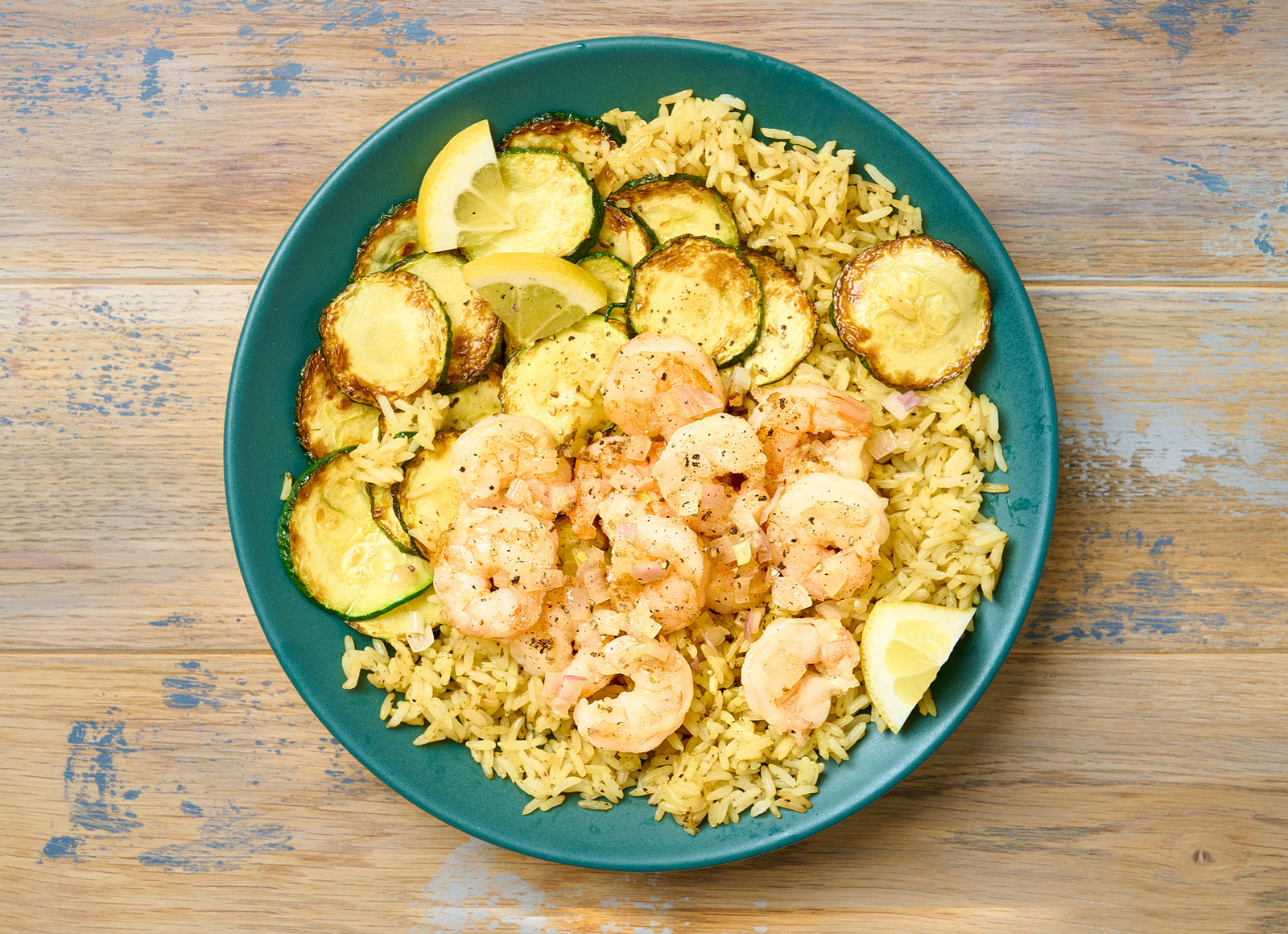Lemony Shrimp + Zucchini Rice Bowl | Hungryroot