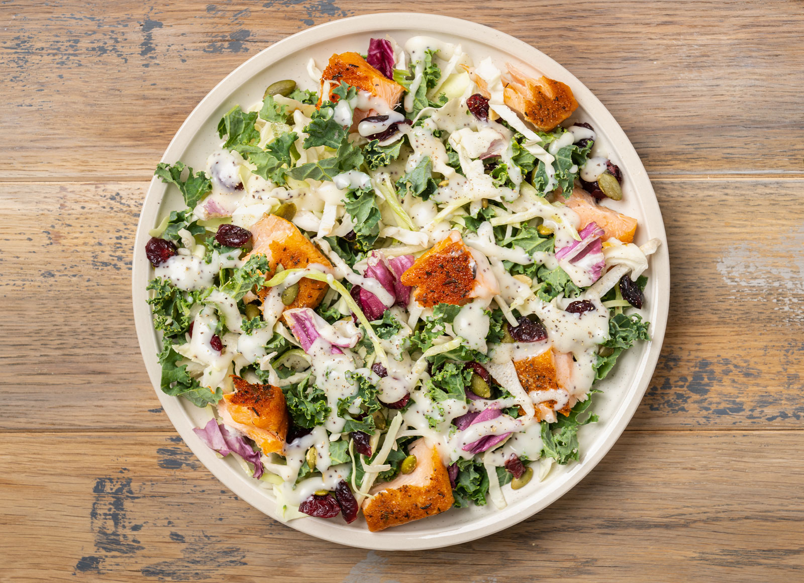 Sweet Kale Salad with Blackened Smoked Salmon | Hungryroot