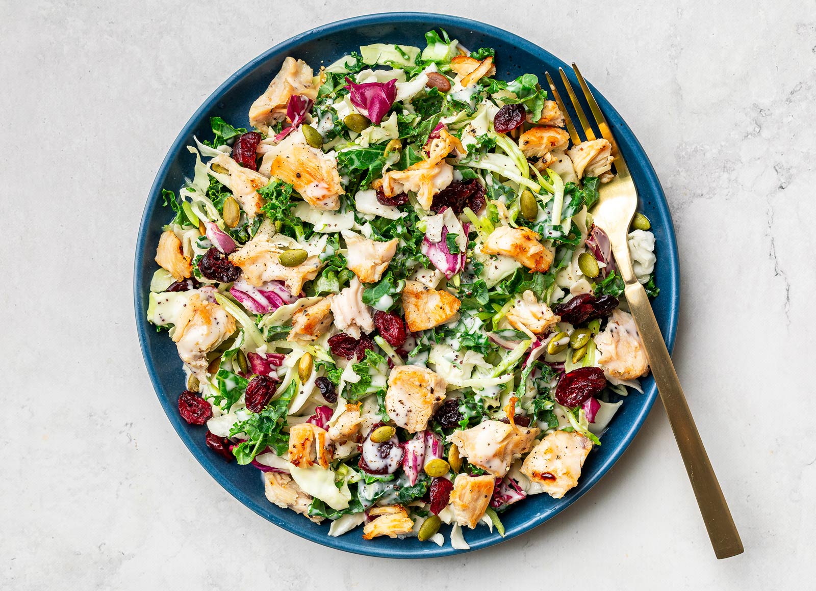 Salt + Pepper Chicken Kale Salad | Hungryroot