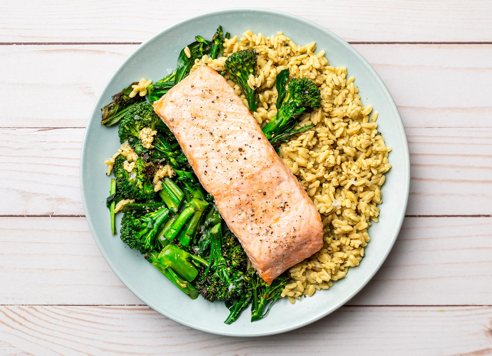 Oven-Roasted Salmon with Mushroom Risotto | Hungryroot