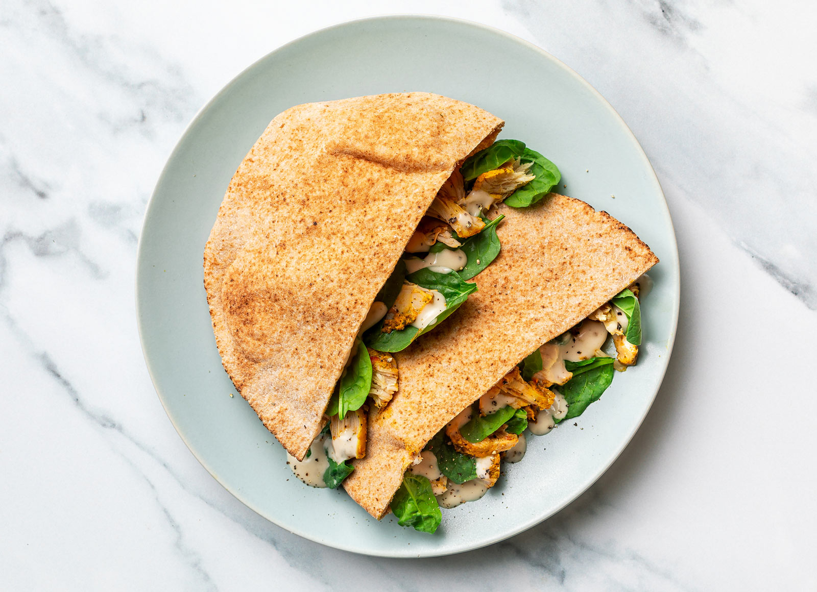 Creamy Garlic Shawarma Chicken Pita | Hungryroot