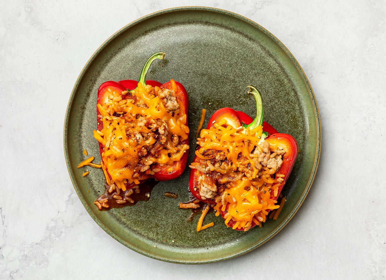 Zesty Turkey + Rice Stuffed Peppers | Hungryroot