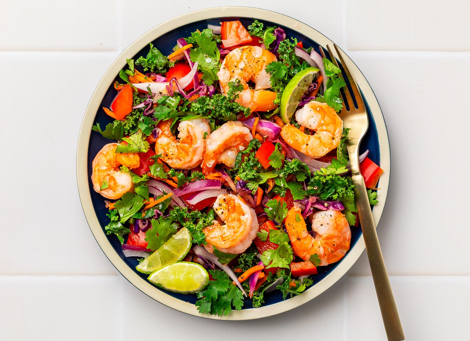 Rainbow Chopped Salad with Shrimp | Hungryroot