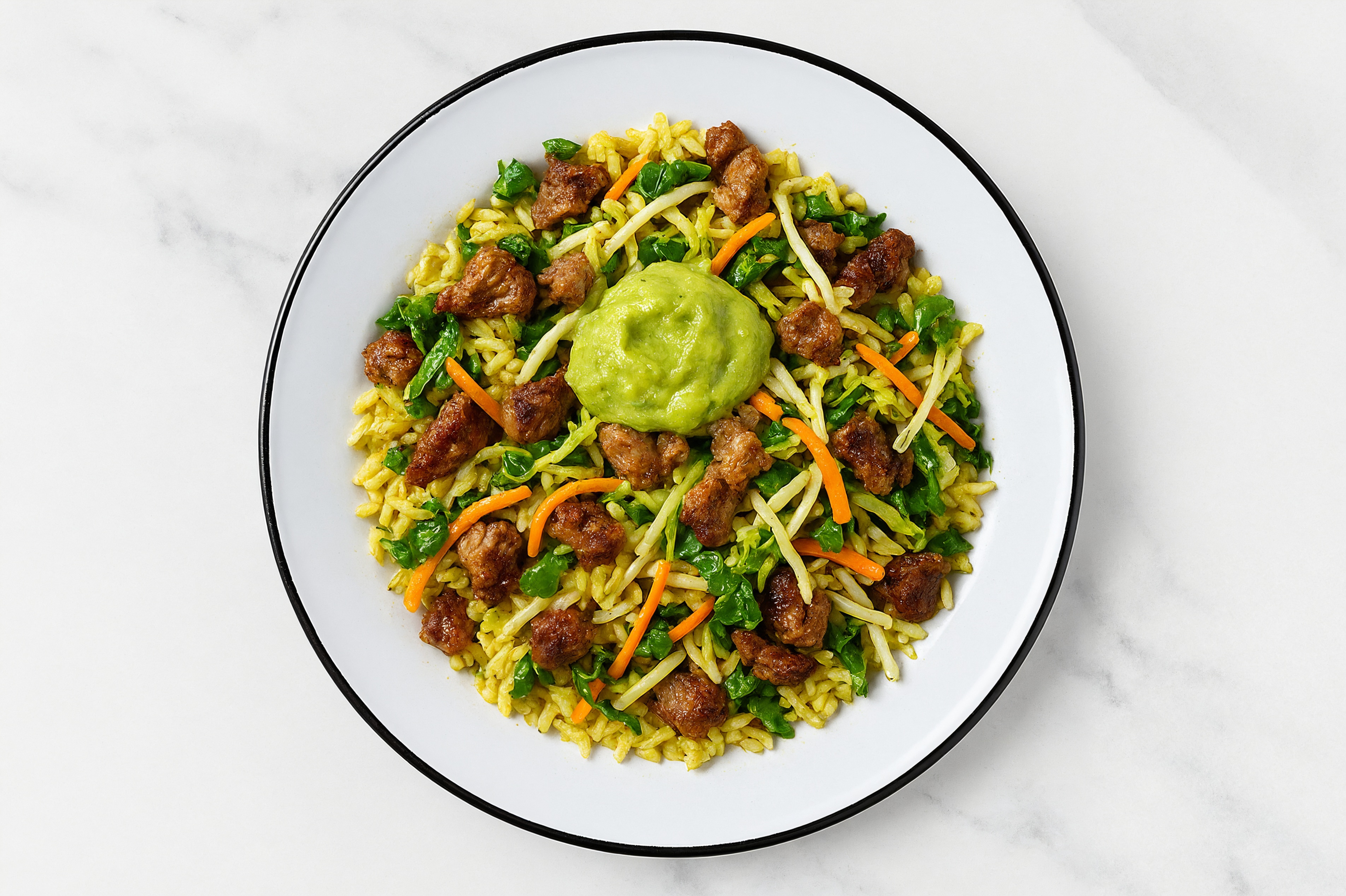 Carnitas Grain Bowl with Superblend Salad & Guacamole | Hungryroot