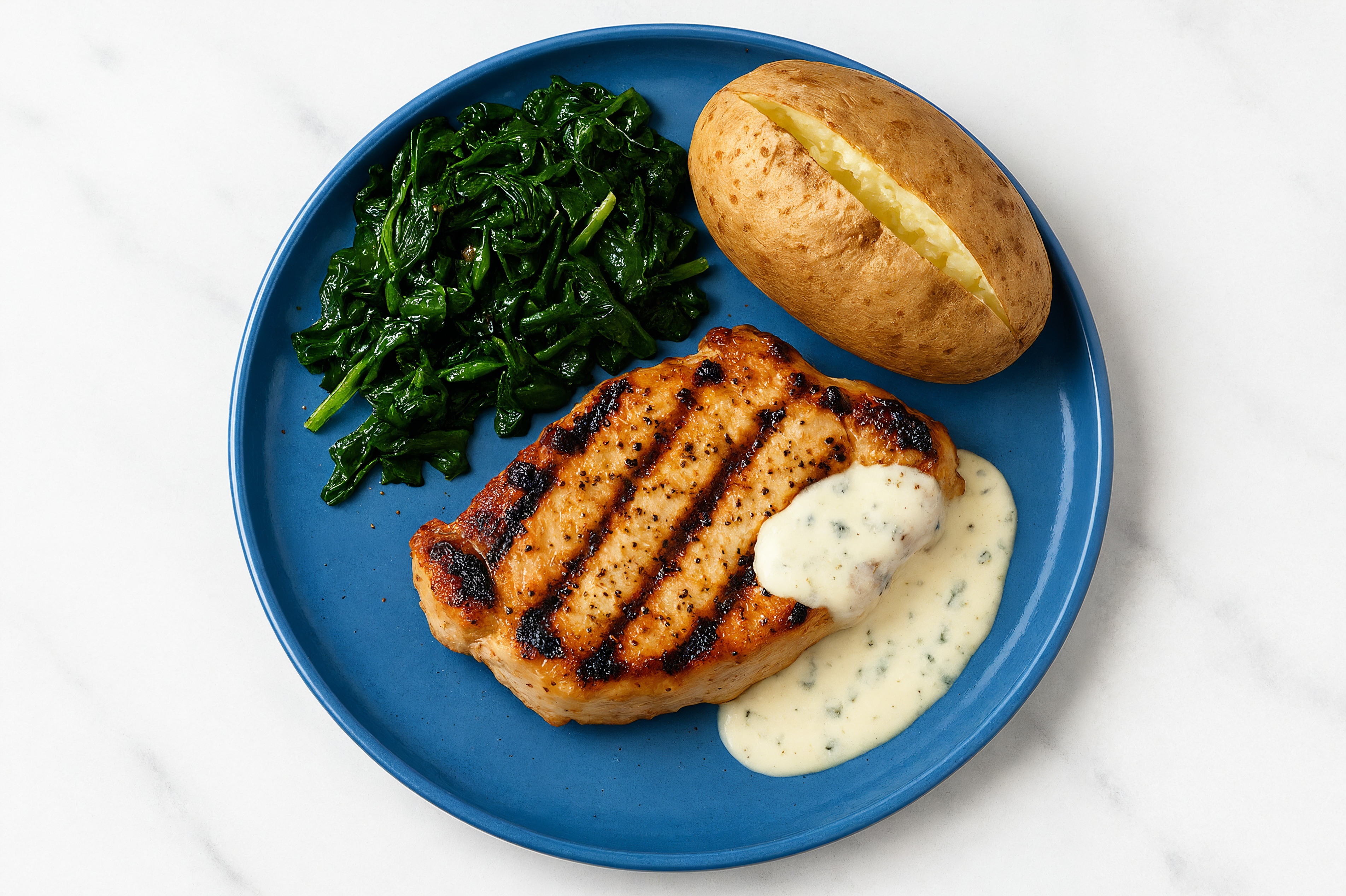 Garlic-Infused Pork Loin with Spinach + Roasted Russet Potatoes ...