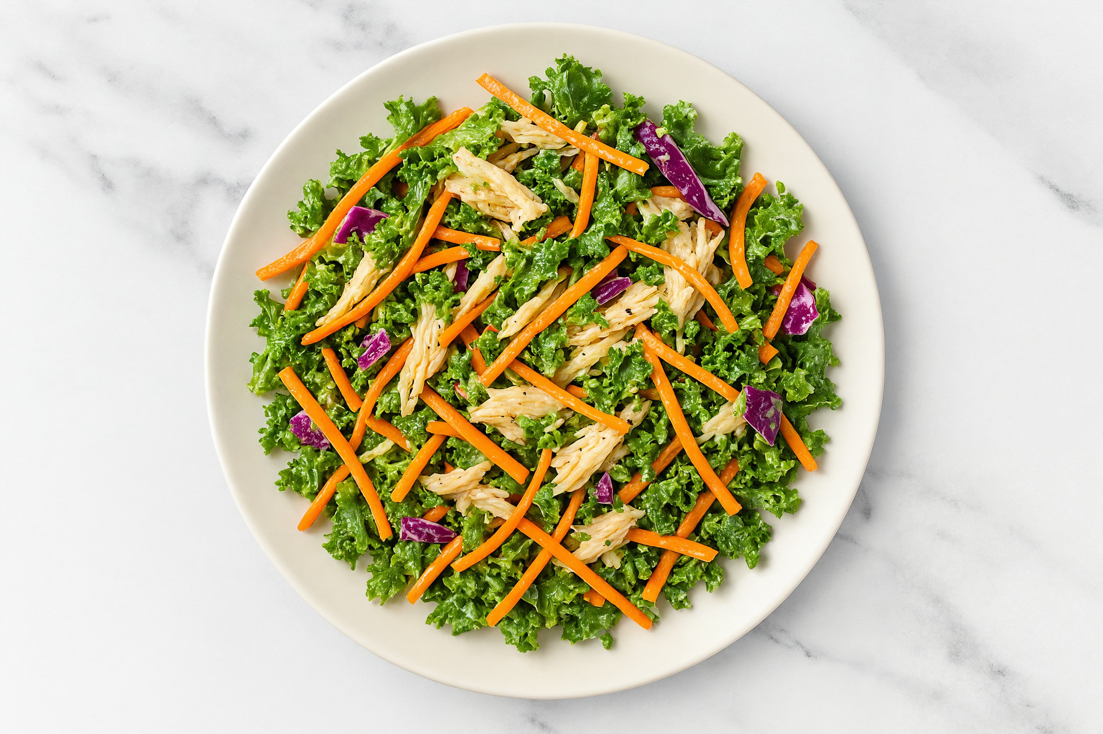 Pulled Seasoned Chicken & Basil Crunch Salad | Hungryroot
