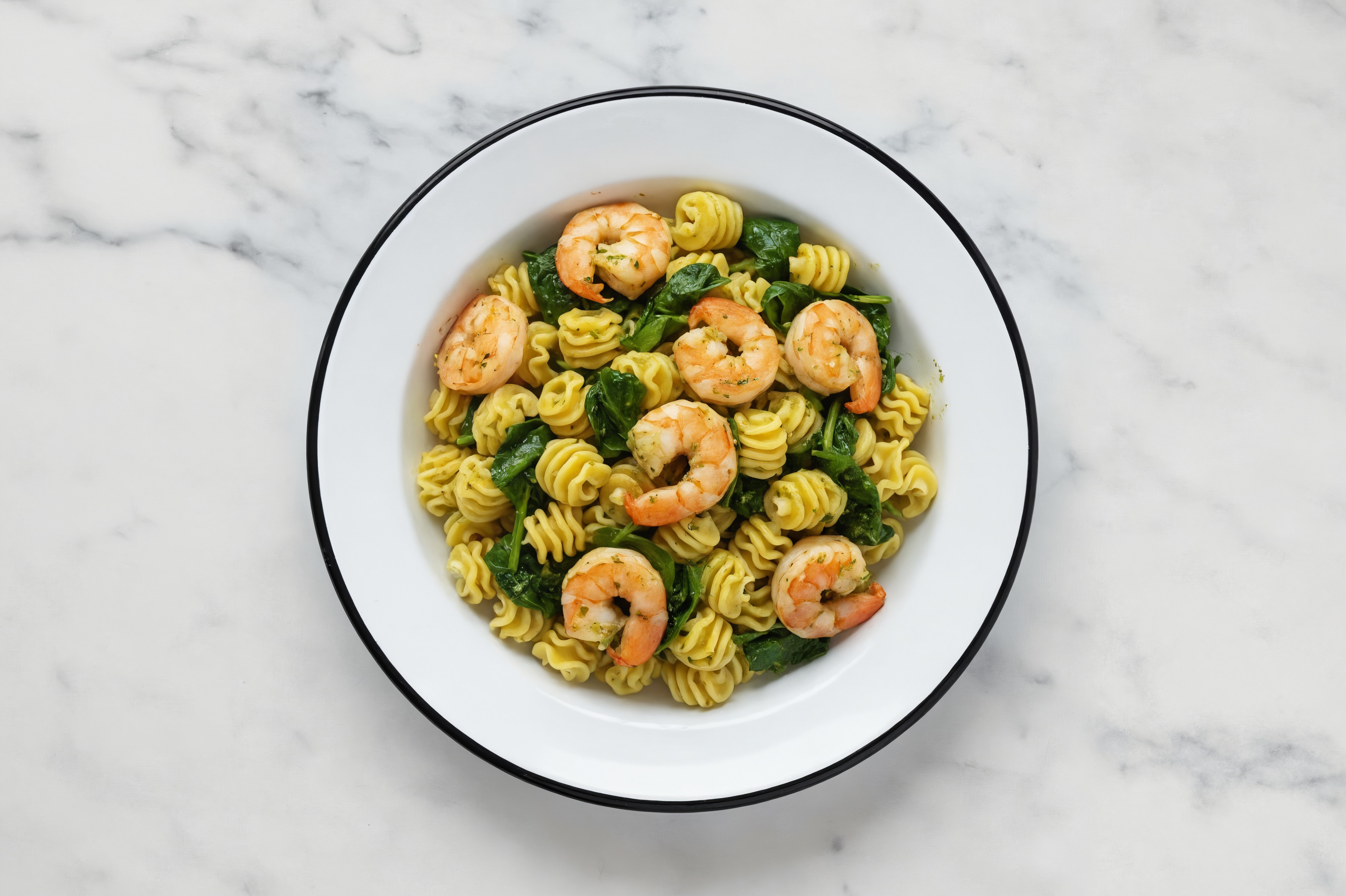 Basil Pesto Gulf Shrimp Protein Pasta with Baby Spinach | Hungryroot