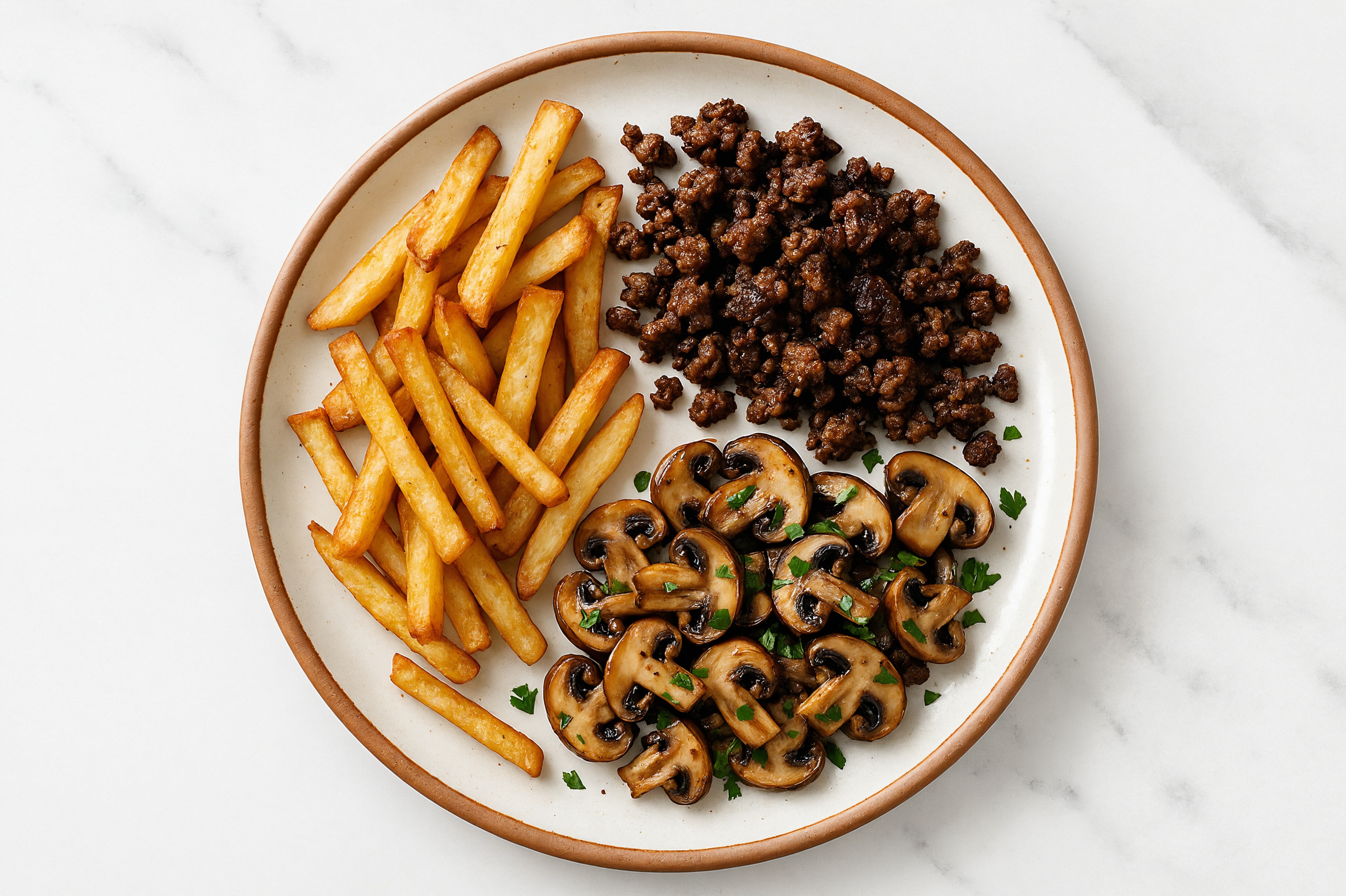 Ground Beef + Fries with Baby Bellas, Balsamic Seasoning | Hungryroot