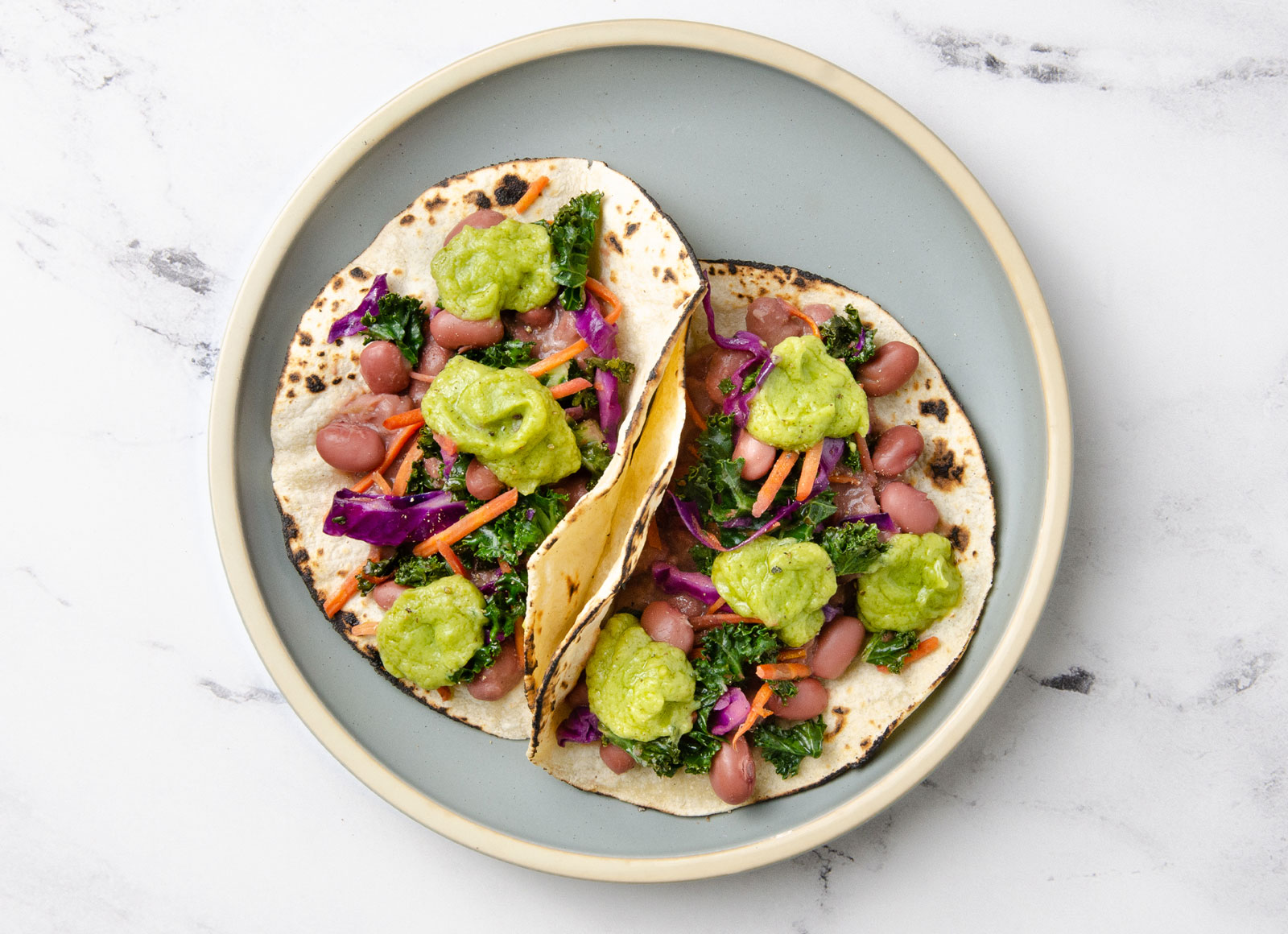 Refried Red Bean Rainbow Tacos | Hungryroot