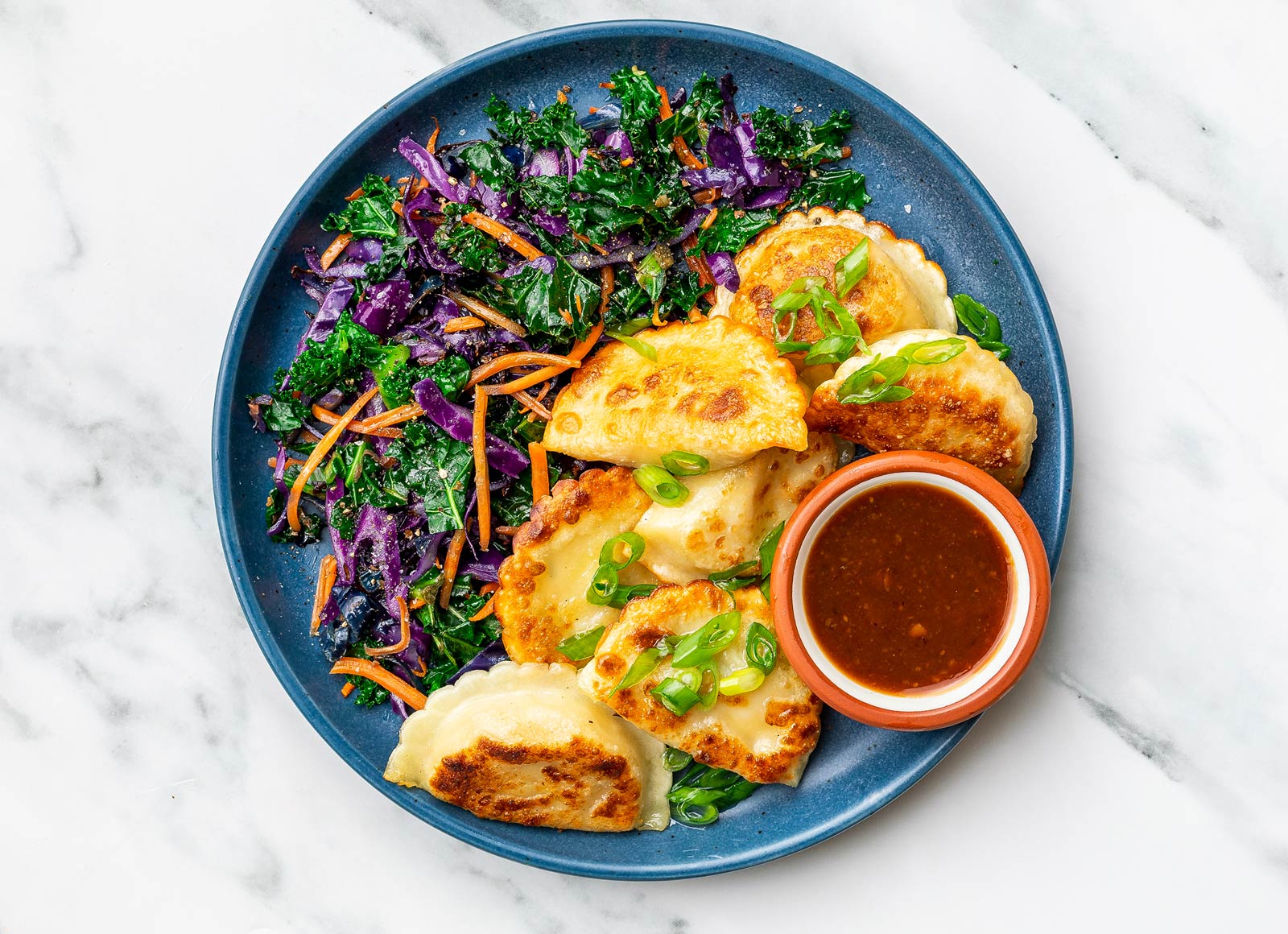 Chicken Dumplings + Veggies with Yuzu Dipping Sauce | Hungryroot