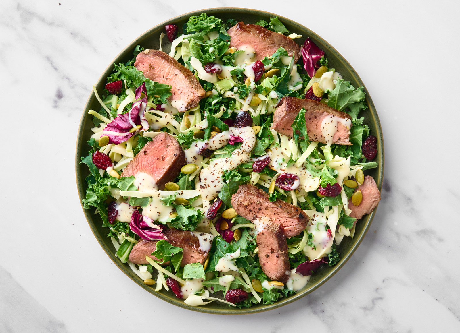 5-Minute Sirloin Steak Kale Salad | Hungryroot