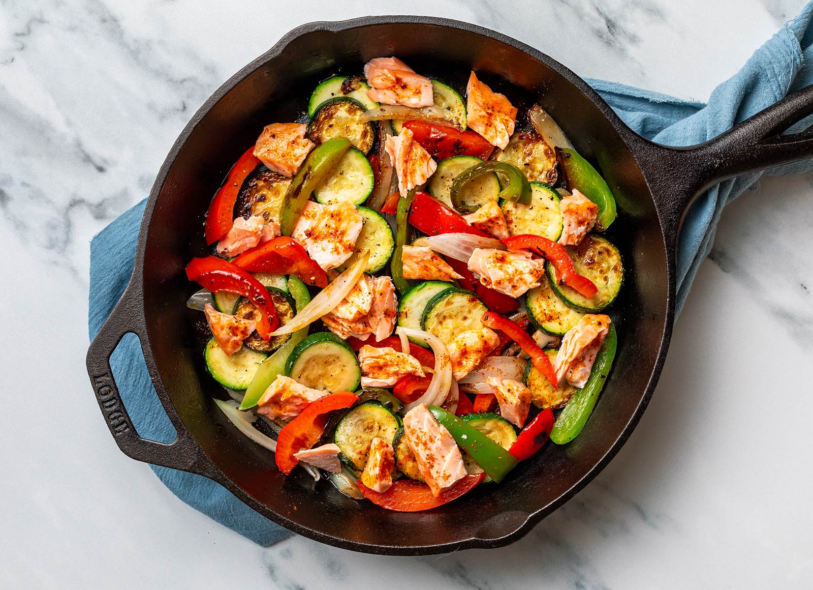 Blackened Salmon with Zucchini + Peppers | Hungryroot