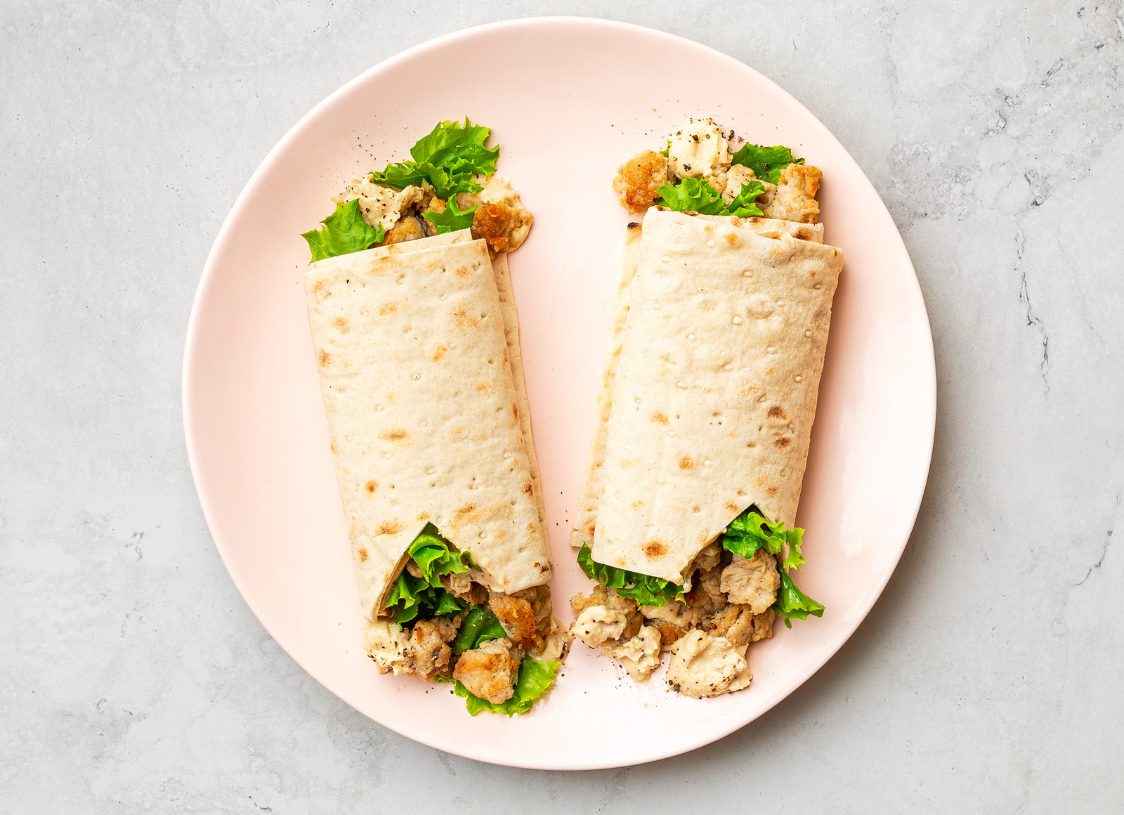 Lemony Hummus Ground Chicken Lavash Wrap | Hungryroot